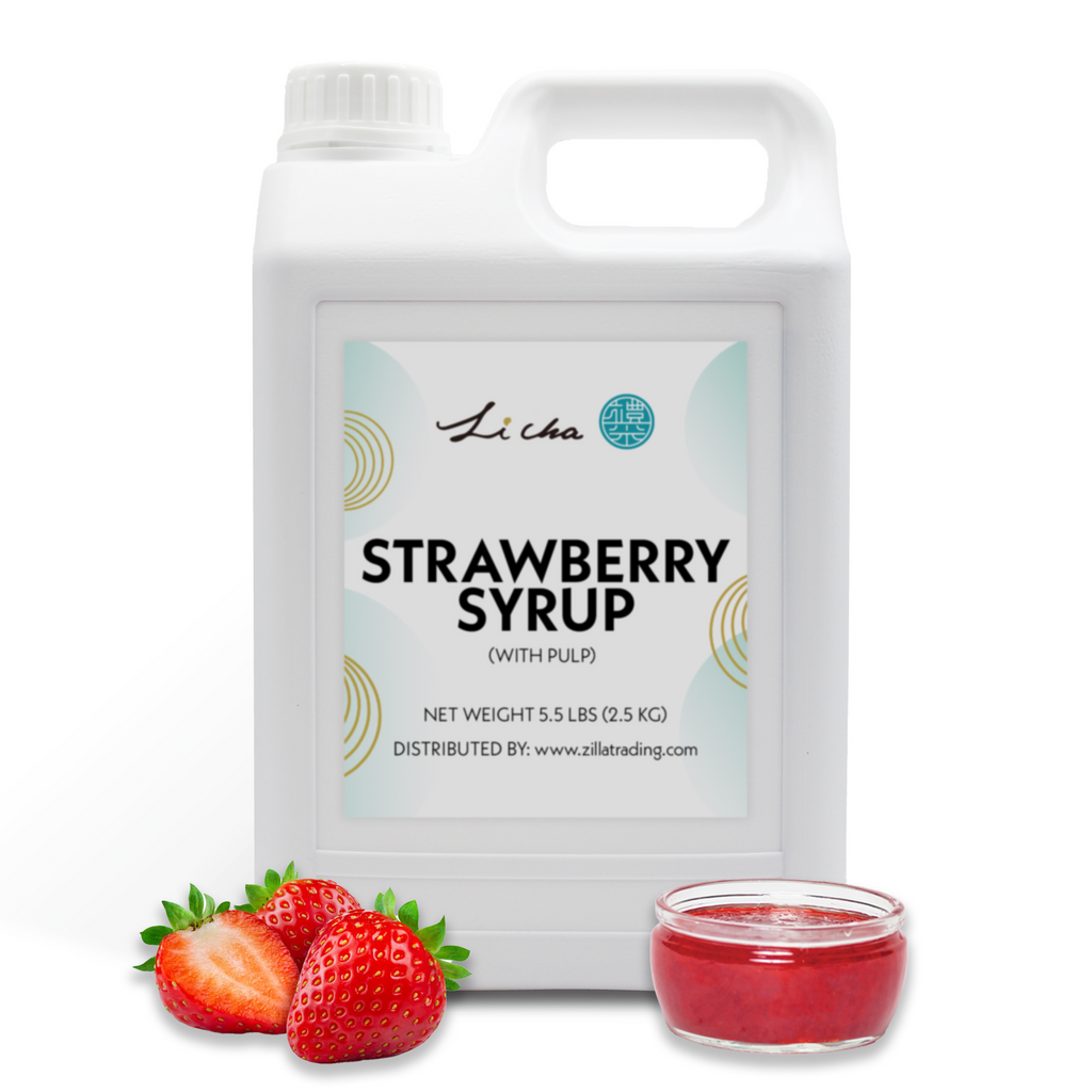 Li Cha Strawberry Syrup with Pulp (2.5kg/5.5lb Bottle) – Zilla Trading ...